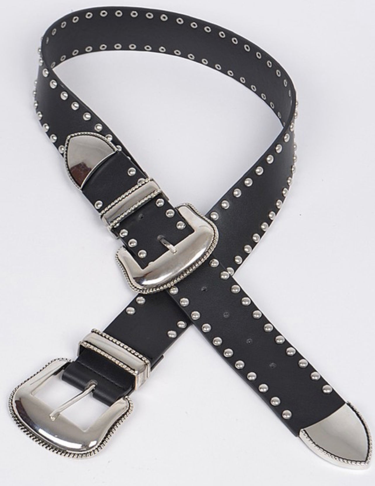 Double Buckle Studded Belt – Rare Renegade Boutique
